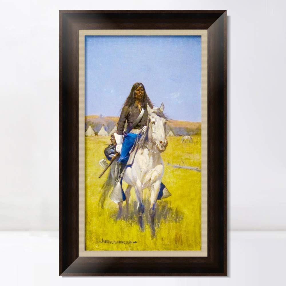 Alcott Hill® Framed Canvas Art Giclee Print Mounted Indian Scout By ...