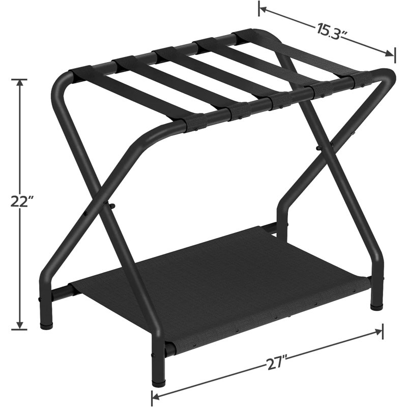 HOOBRO Metal Folding Luggage Rack with Storage & Reviews | Wayfair