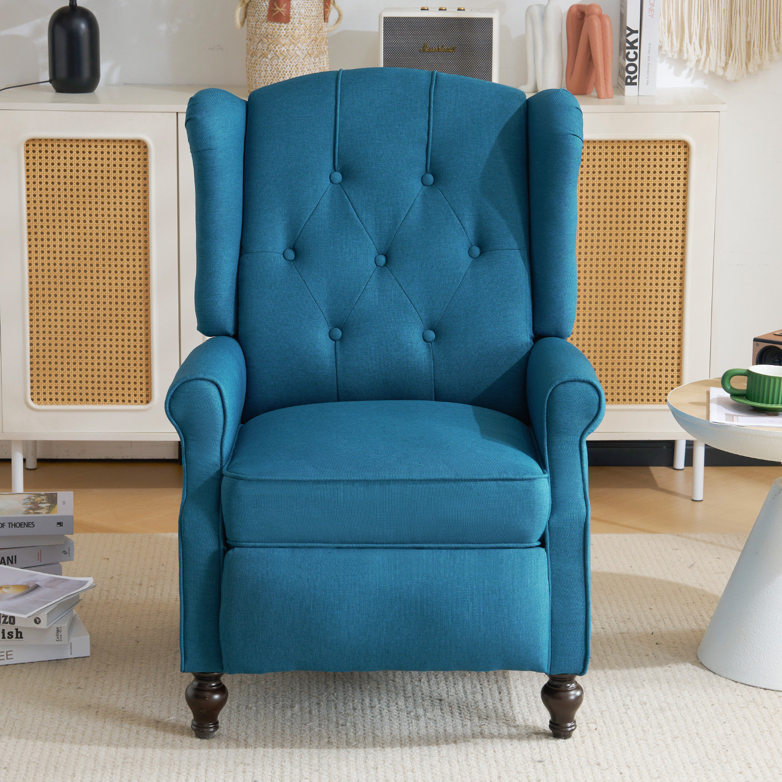 Alcott Hill Wingback Recliner Chair With Massage And Heat, Upholstered ...