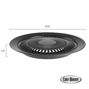 Chef Buddy 12.5 in. Non-Stick Smokeless Indoor Stove Top Grill ...