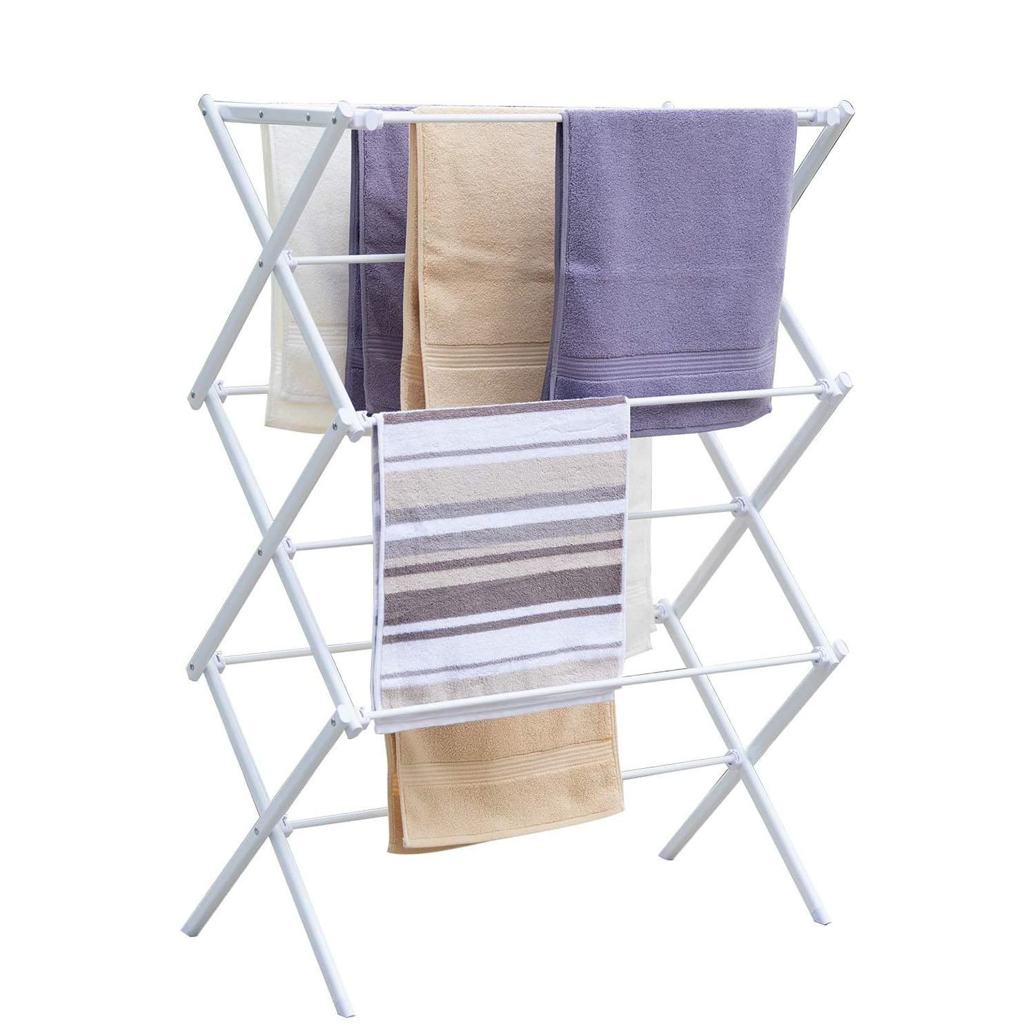 Ivy Bronx 3 Tiers Foldable Clothes Drying Rack, Vertical Laundry Rack ...