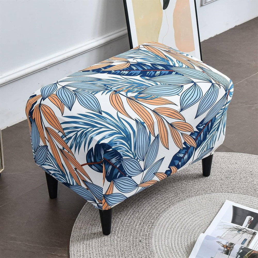 Latitude Run® Chair Cover Stretch Ottoman Cover Rectangular Storage ...
