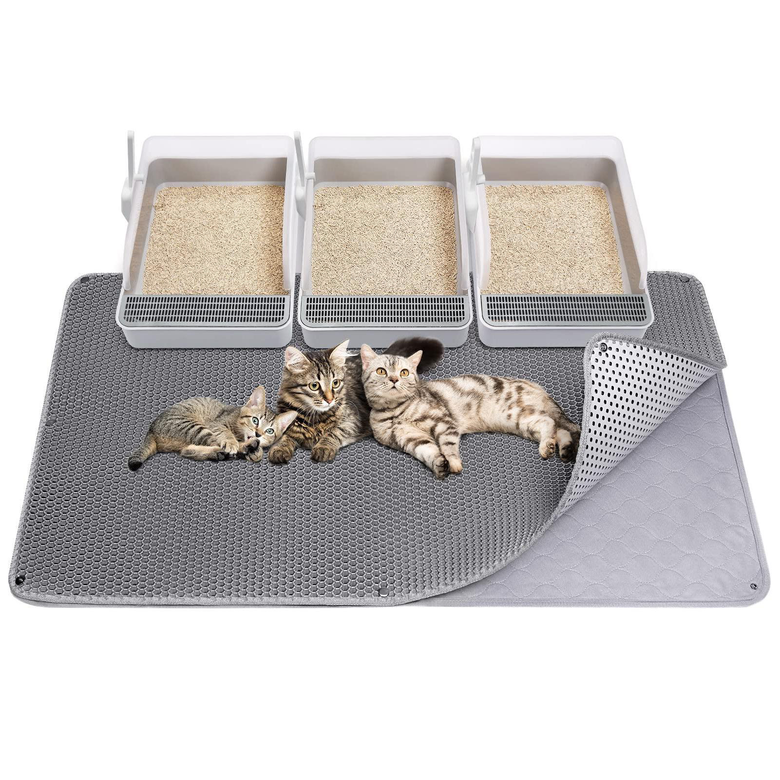BBCPC Extra Large Cat Litter Mat, Machine Washable, Waterproof & Easy ...