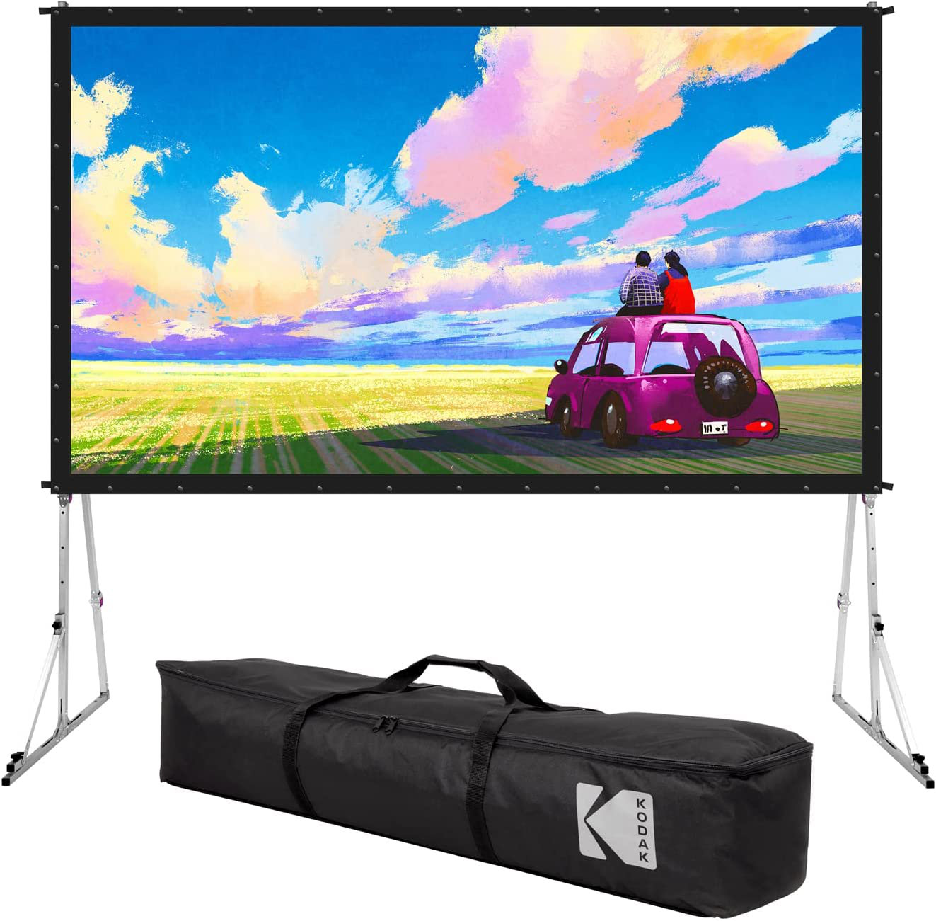 Kodak Gray 120" Portable Folding Frame Projector Screen | Wayfair