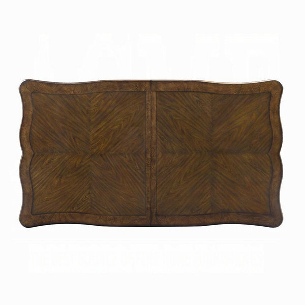 Benjara Maver Extending Dining Table, Silver Carved Antique Oak, 80-96 ...