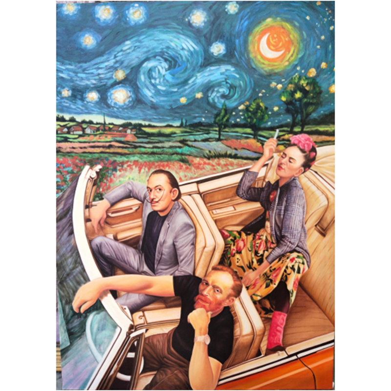 Exotic India Friends Road Trip (Frida Kahlo, Dali And Van Gogh) | Wall ...