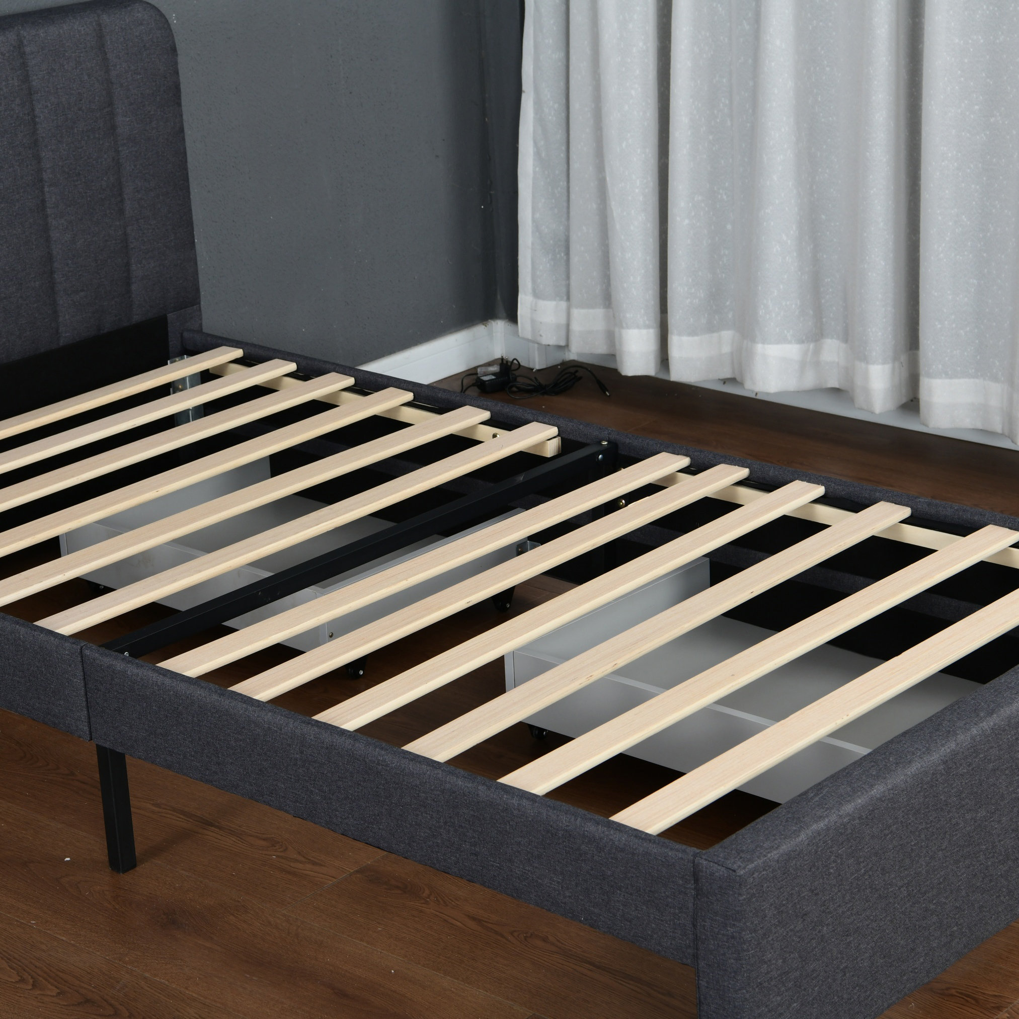 Ebern Designs Comfortable Platform Bed Frame With Two Storage Drawers ...
