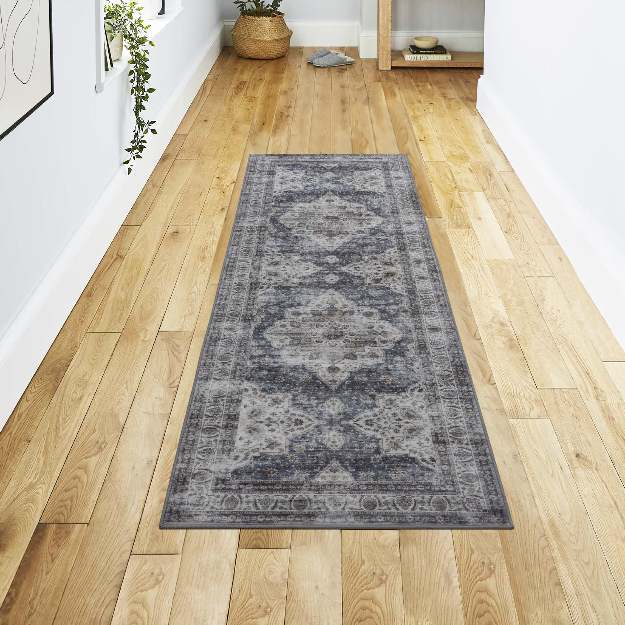 Jean Pierre Printed Chenille Rugs Area Rug with Non-Slip Backing ...