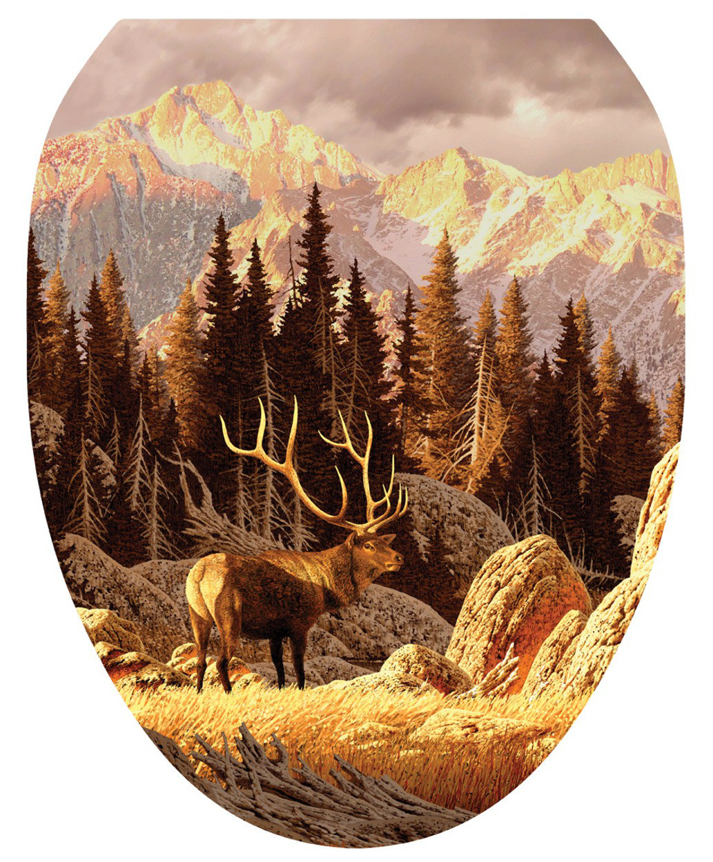 Toilet Tattoos Lodge Elk Bull Toilet Seat Decal – Toilet Tattoos Rustic ...