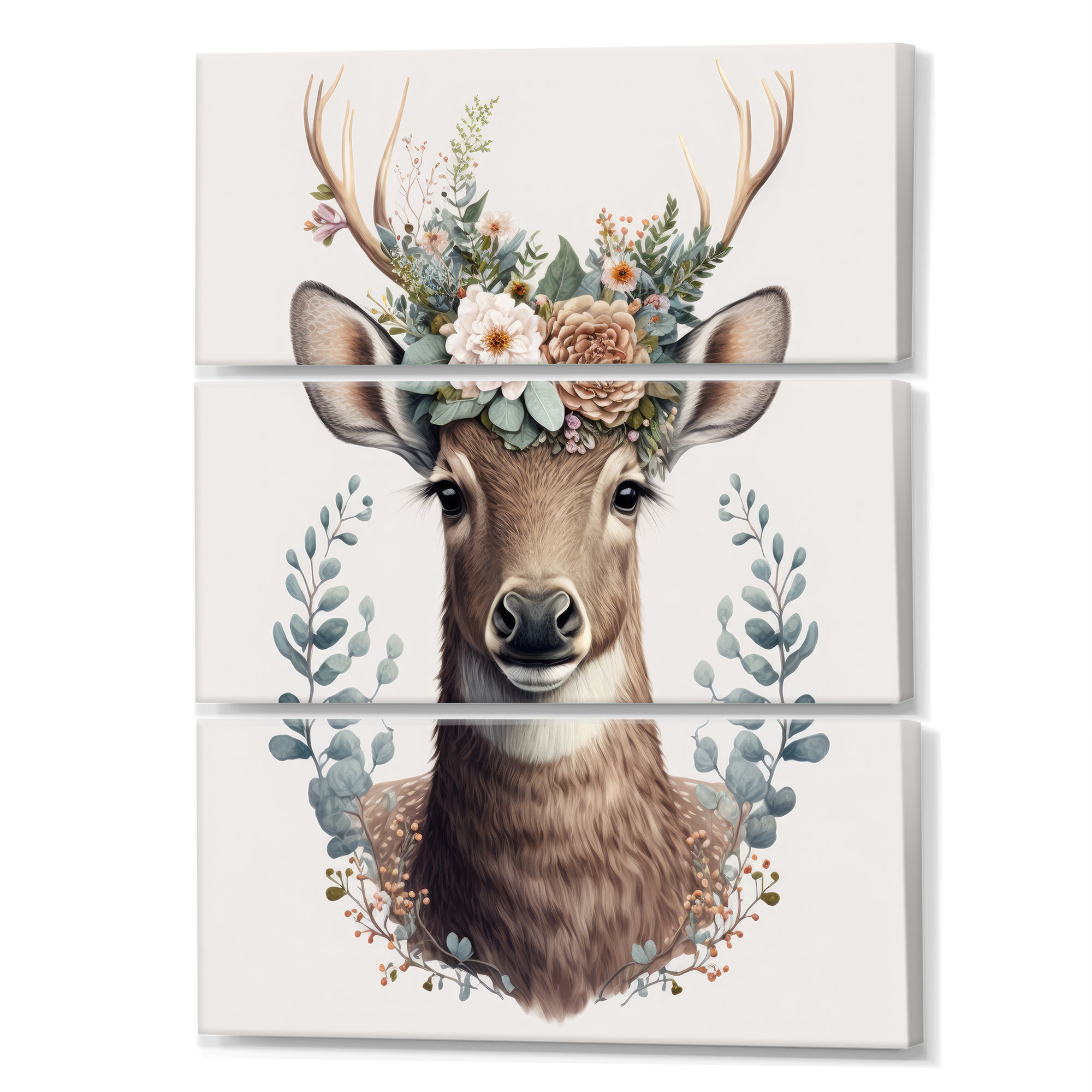 Hokku Designs Mignon bébé caribou avec couronne florale Edgeley ...