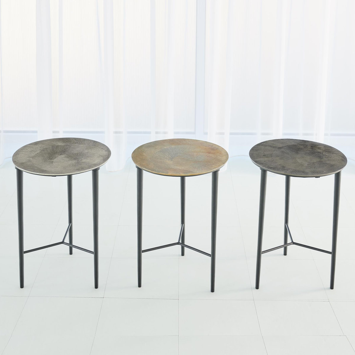 Global Views Circle Etched Accent Table & Reviews | Perigold
