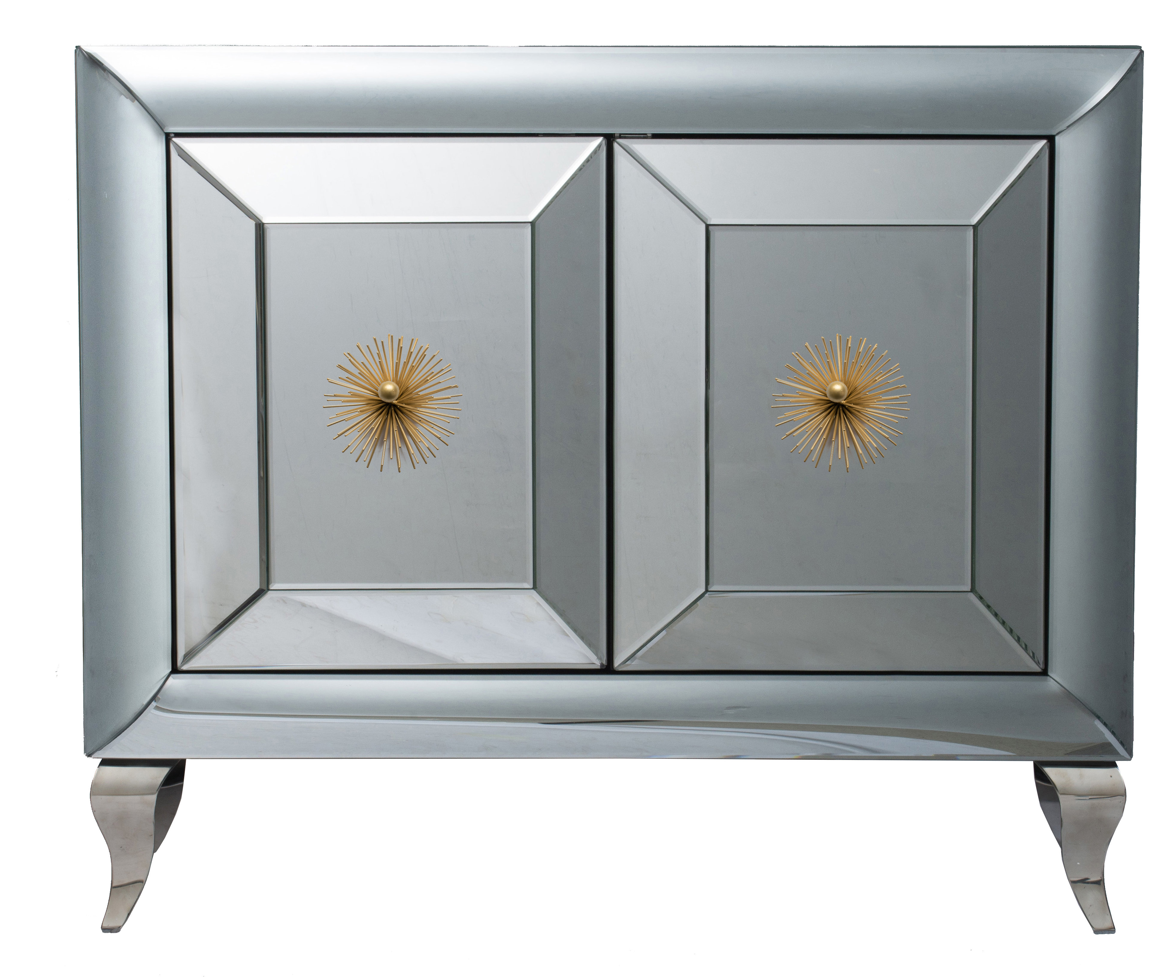 Mercer41 Sherry 2 Door Mirrored Accent Cabinet | Wayfair