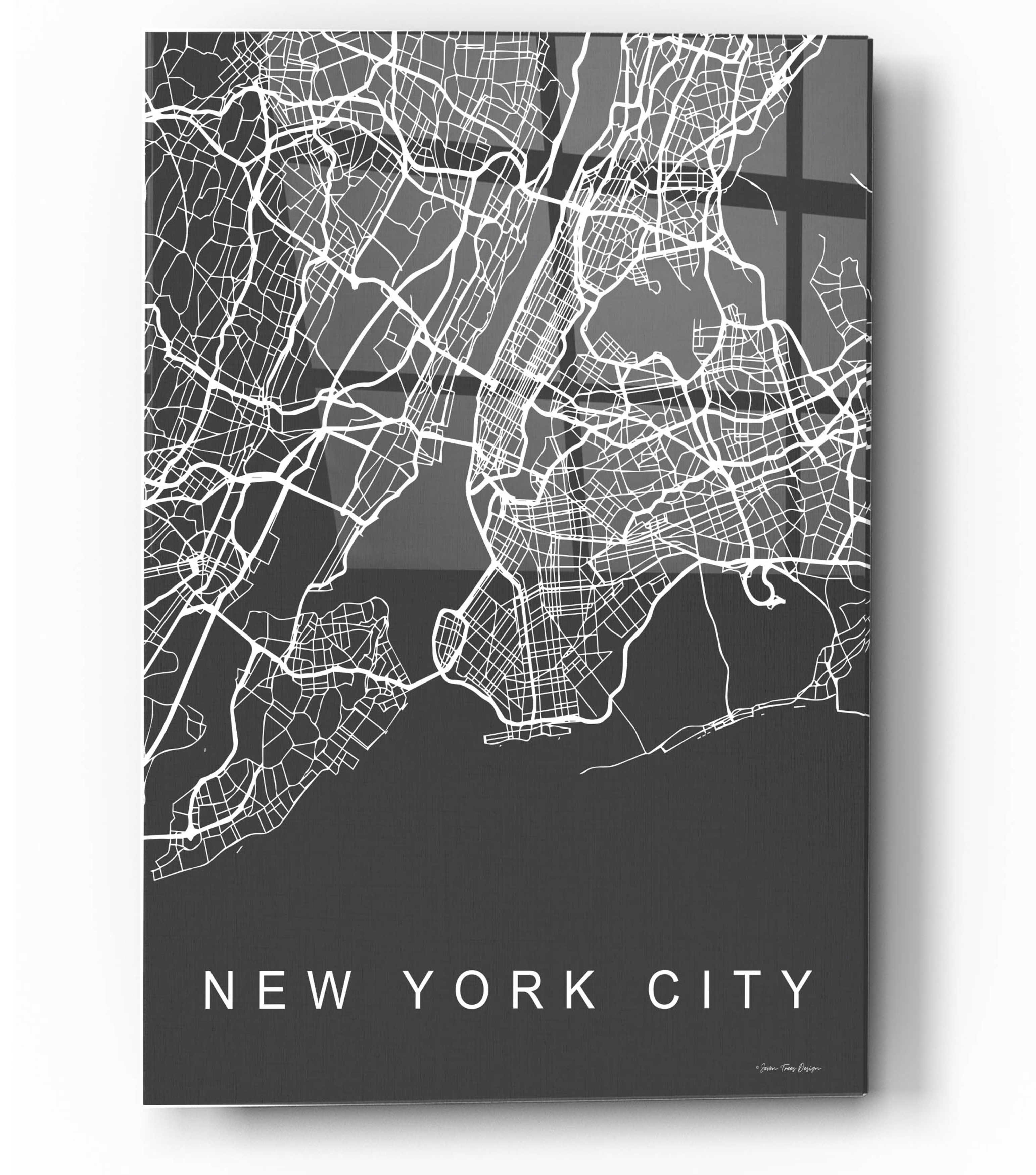 17 Stories " NYC Grey Map " by Seven Trees Design - Wayfair Canada