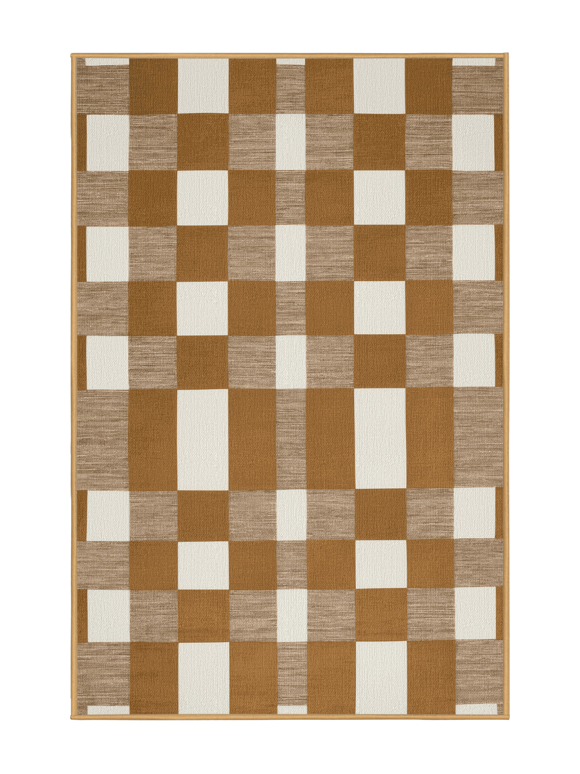One Allium Way® Machine Washable Checkered Brown Area Rug | Wayfair