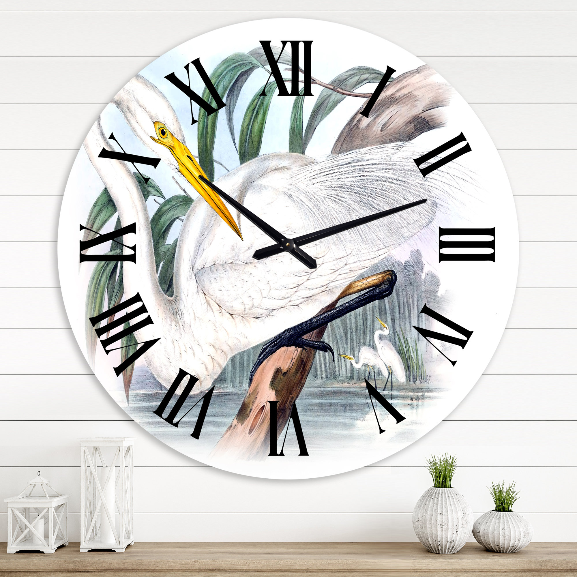 East Urban Home Vintage Australian Birds IV - Traditional wall clock ...