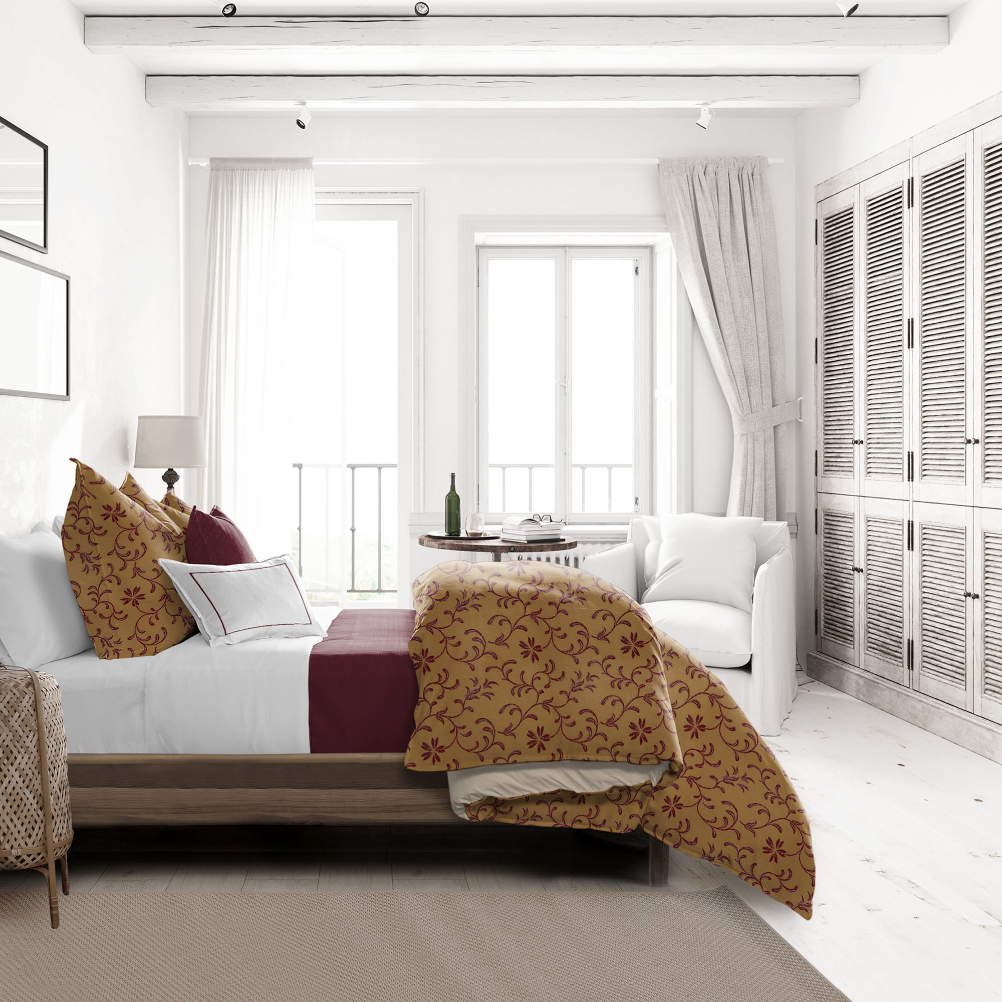 The Tailor's Bed Milli Copper Cranberry Standard Cotton Duvet Cover Set ...