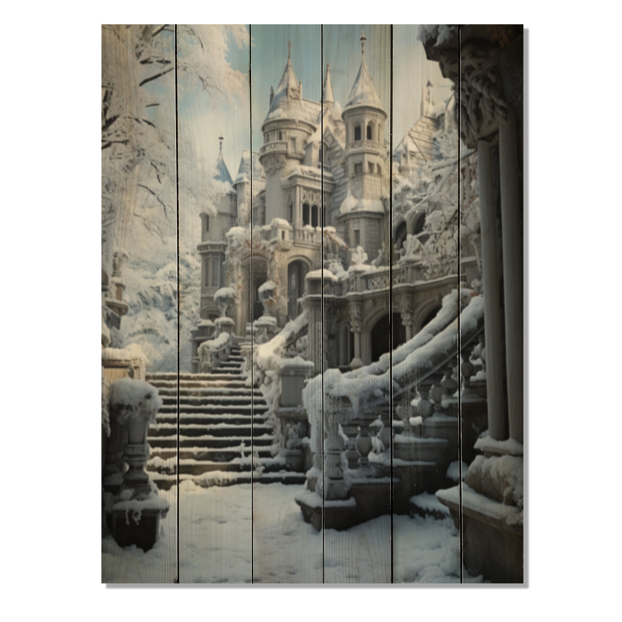 Red Barrel Studio Castles Frozen Fortress Icy On Wood Print - Wayfair ...