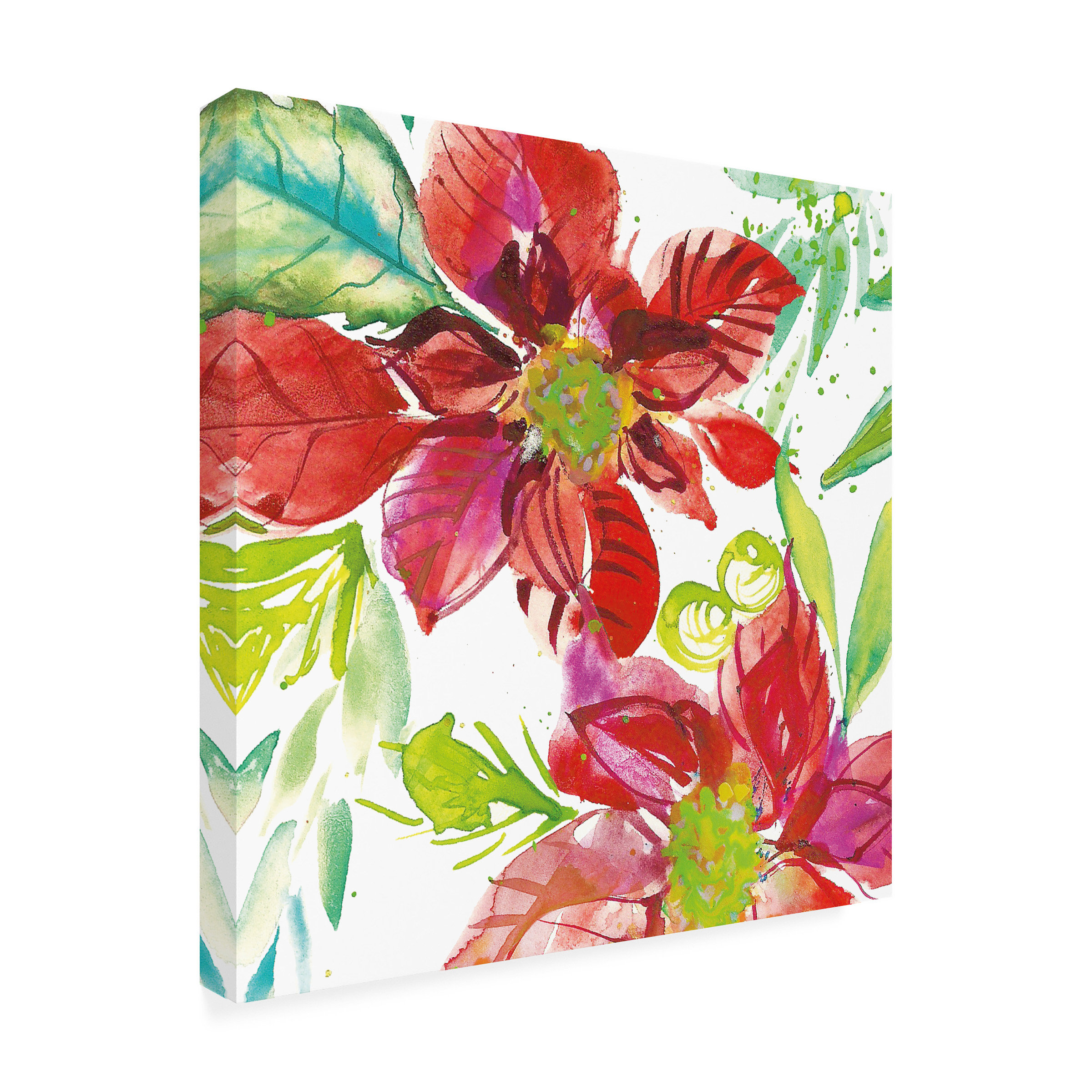 Red Barrel Studio® Kristy Rice ''Poinsettia Pretty I'' Canvas Art | Wayfair