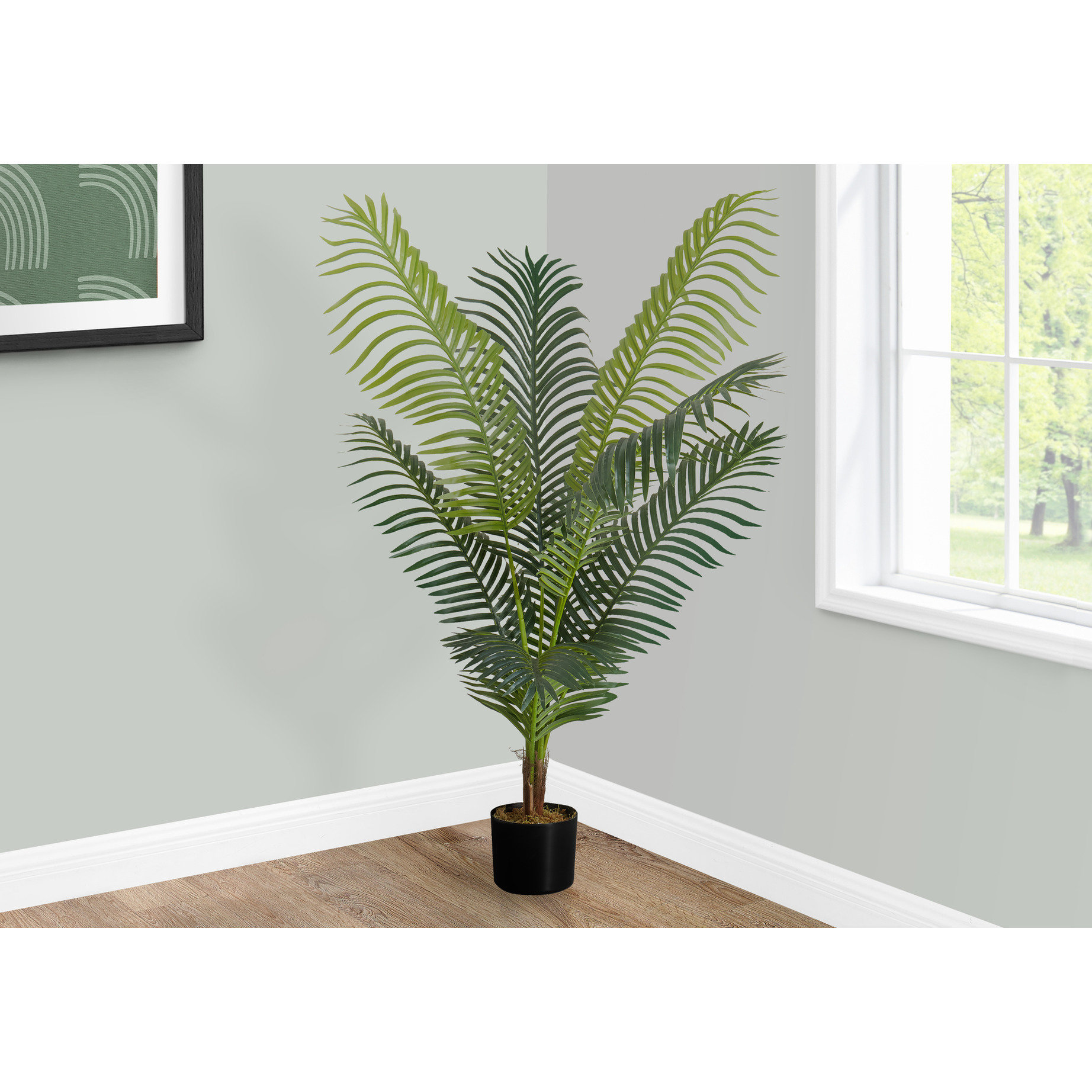 Latitude Run® Indoor 47" Tall Faux Tree With Leaves In Black Pottery ...