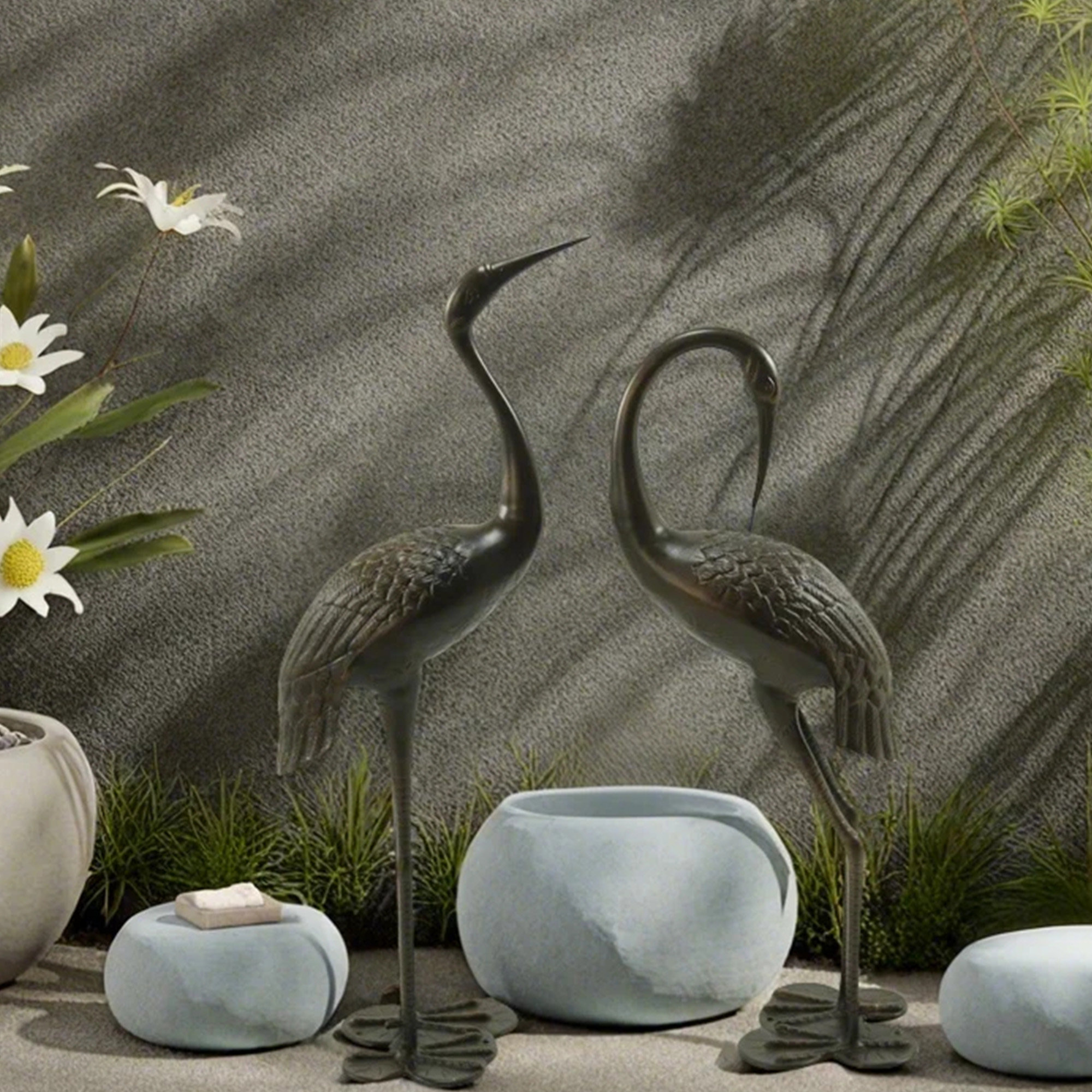 Rosecliff Heights Outdoor 39" / 43" H Shiny Copper Bird Statue ...