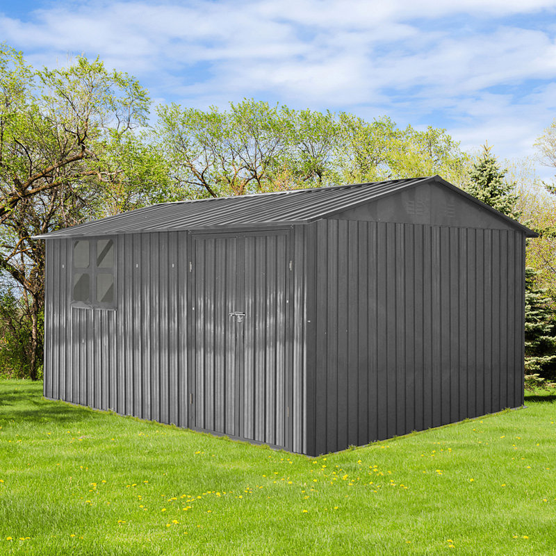 GZMWON Metal Garden Shed Outdoor Storage Shed With Window Storage Shed ...