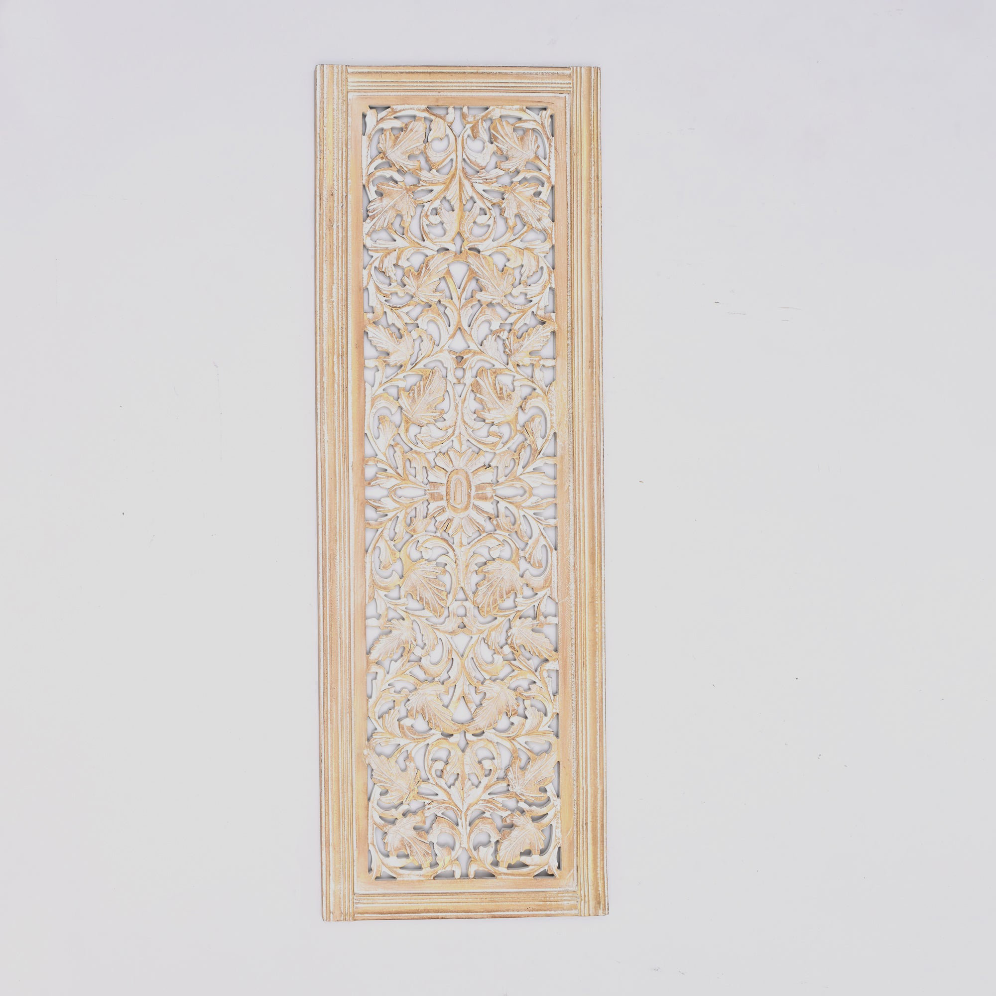 One Allium Way® Wooden Floral Hand Carved Mandala Rectanguler Wall ...