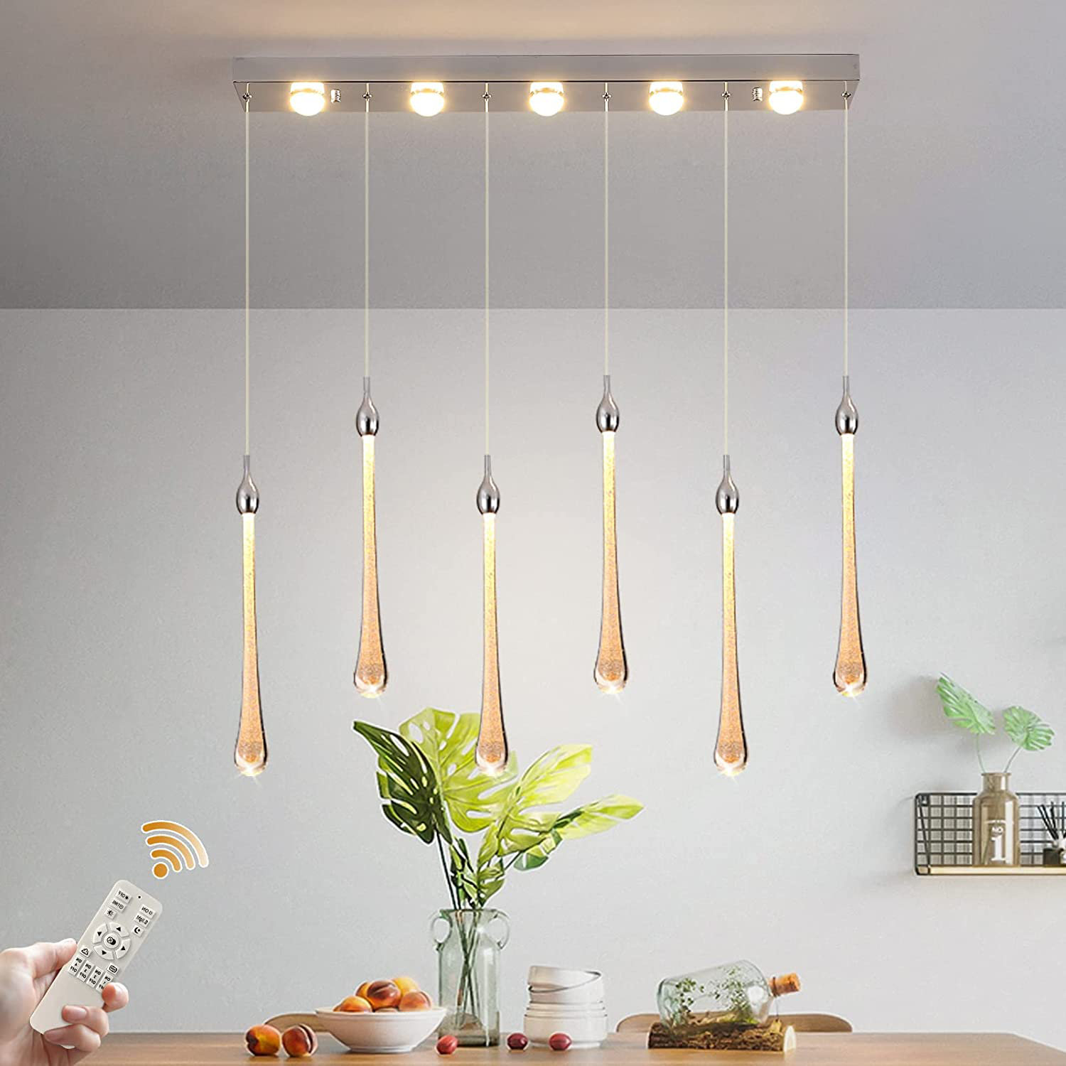 Everly Quinn Mccolister Crystal Pendant Lights, Dimmable Modern Led ...