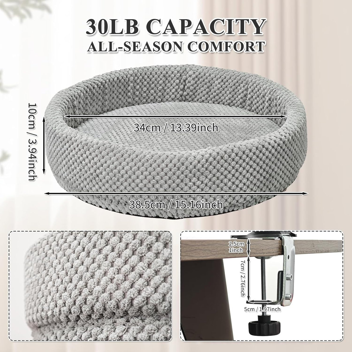 Archie & Oscar™ Cat Desk Bed , 360° Rotating Mounted Desktop Indoor ...