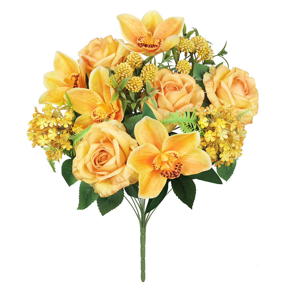 Primrue Artificial Mixed Rose Orchid Snowball Arrangement | Wayfair