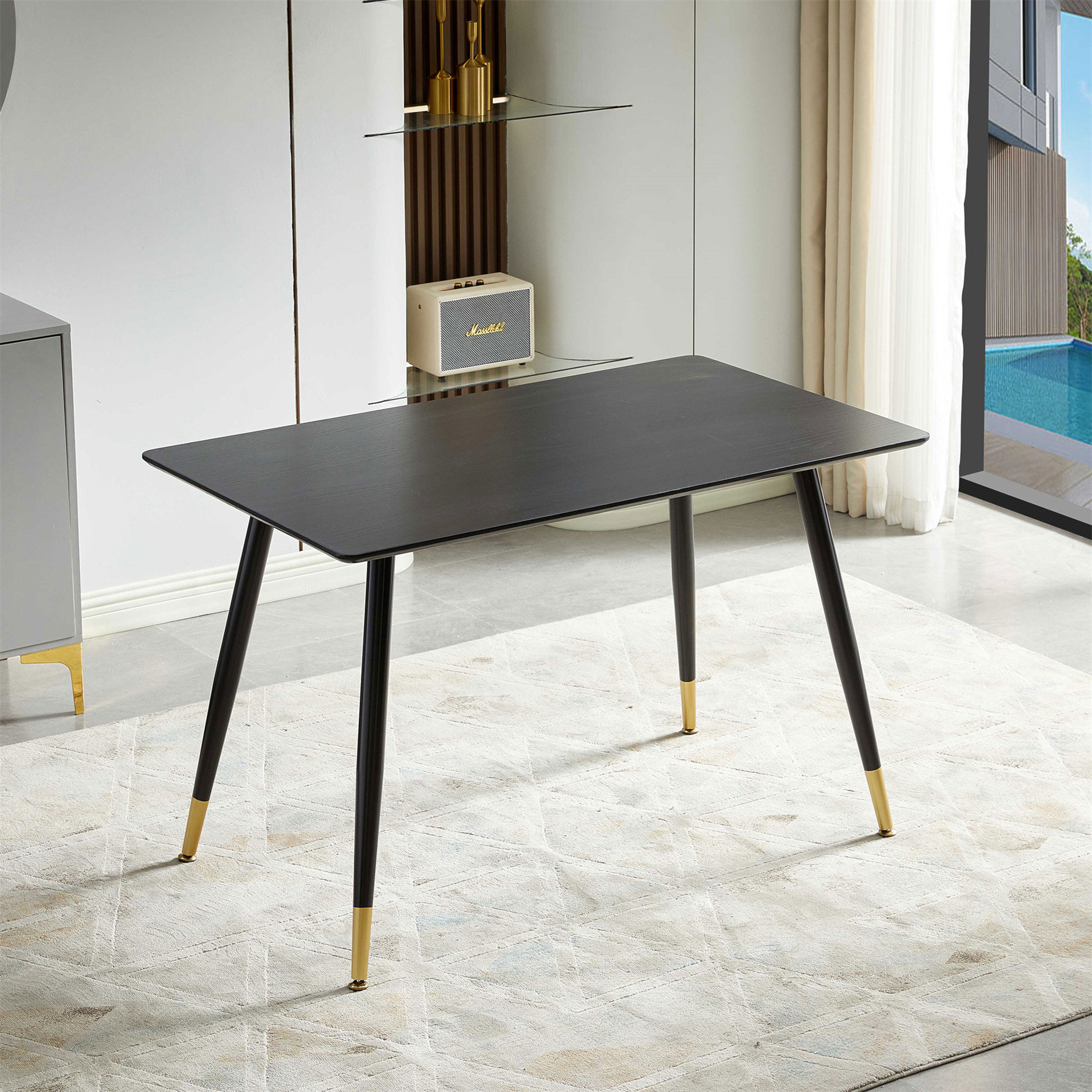 Mercer41 Black Modern Kitchen Dining MDF Table For Smart Home - Wayfair ...