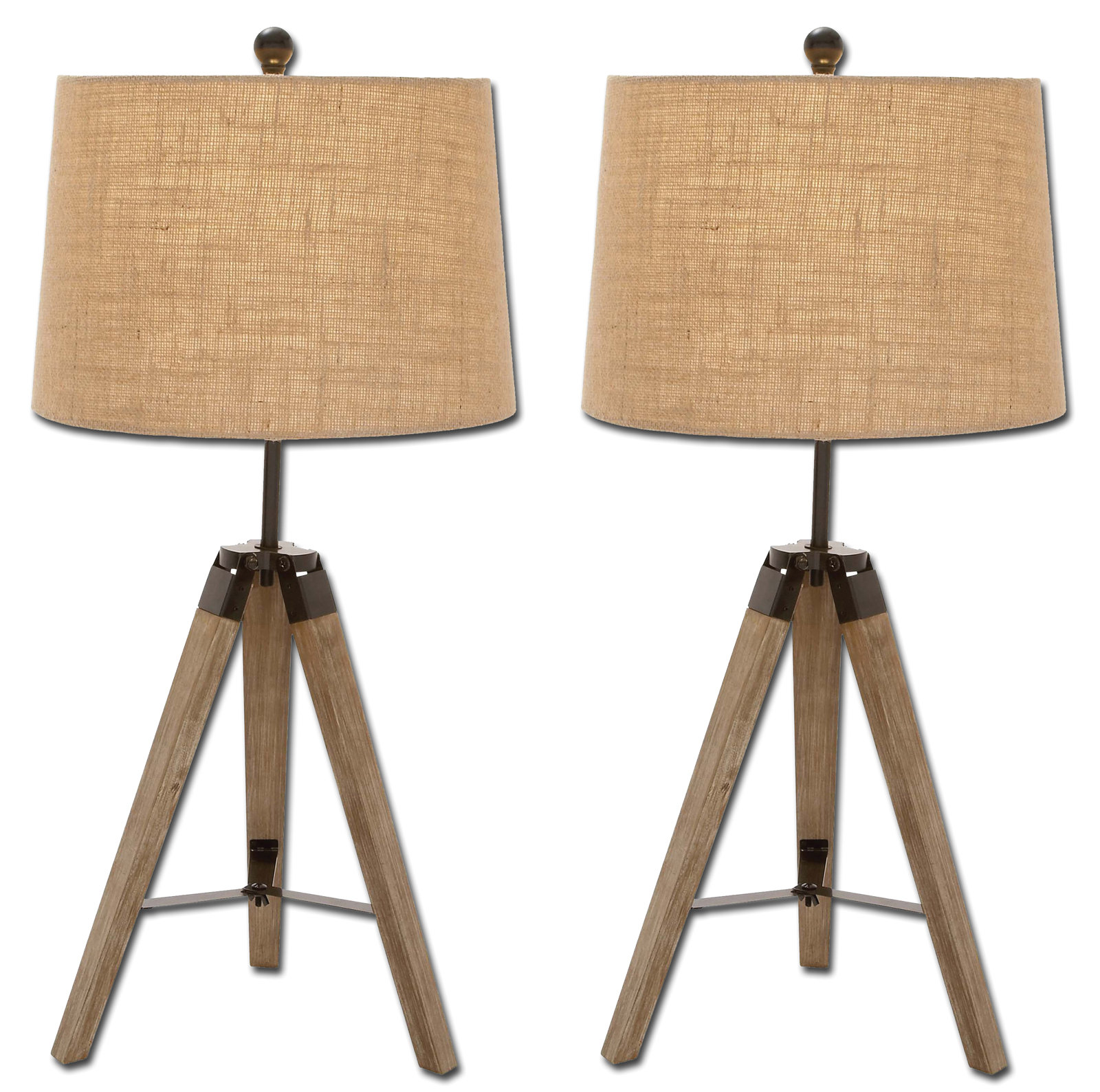Gracie Oaks Elainy Weathered 31" Brown Tripod Table Lamp Set & Reviews ...