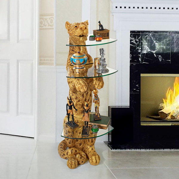 Design Toscano 42" Tall Royal Cheetah Glass End Table & Reviews | Wayfair