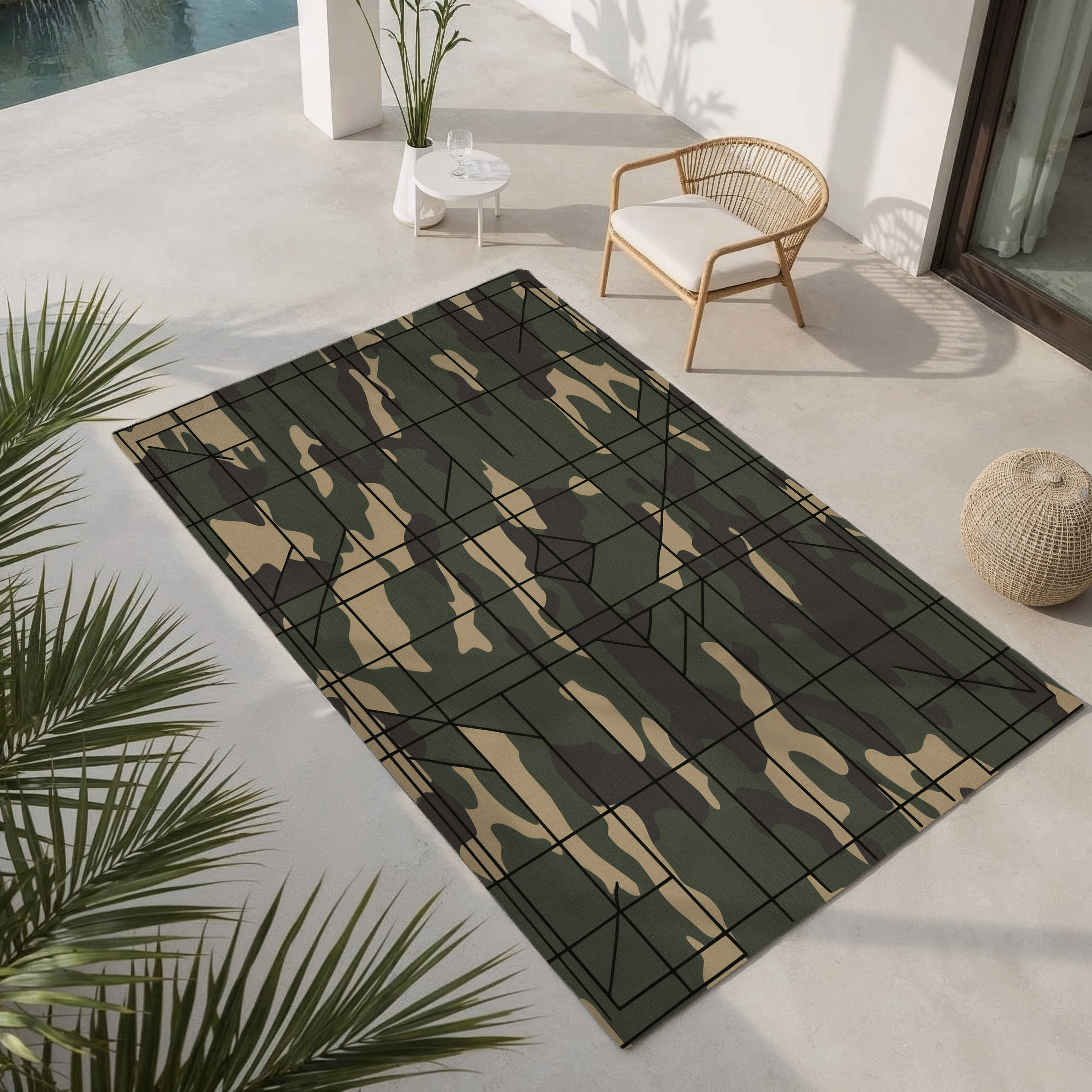 Wrought Studio™ Crossfire Terrain Indoor And Outdoor Area Rug | Wayfair