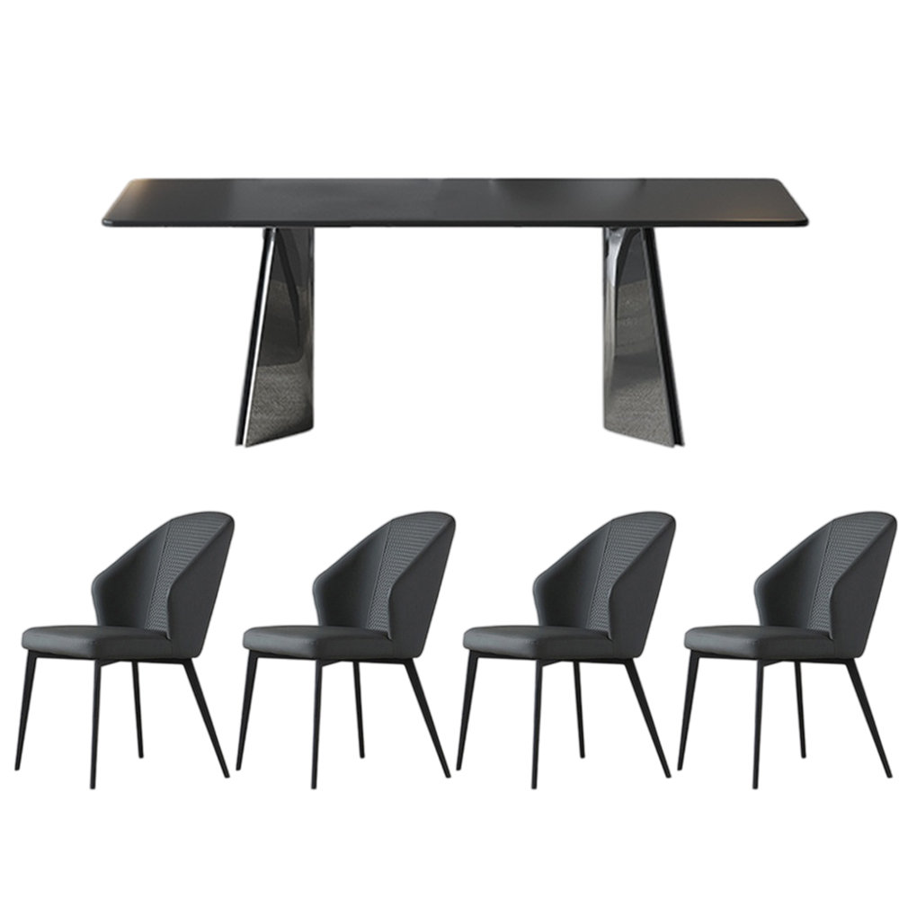 Elamer Italian style minimalist dining table sets | Wayfair
