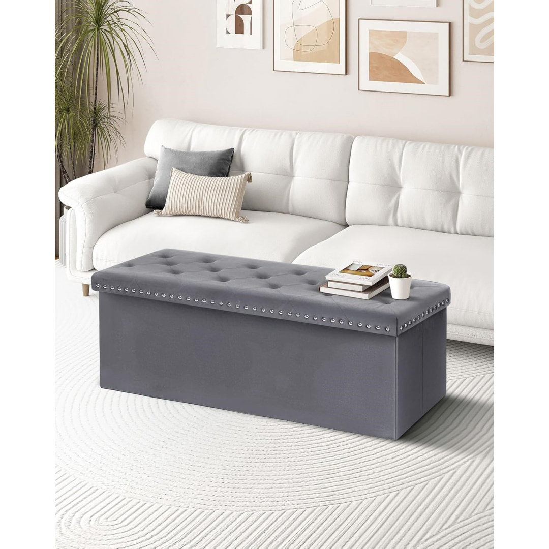 House of Hampton® Storage Ottoman Bench, Folding Tufted Ottomans With ...
