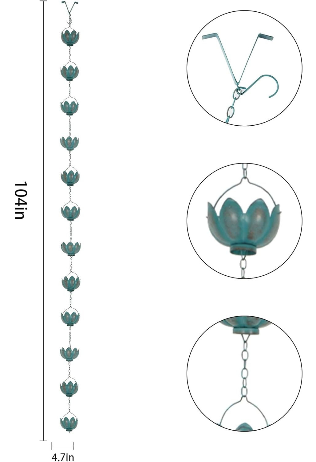 Arlmont & Co. Metal Rain Chain Bell with 12 Cups | Wayfair