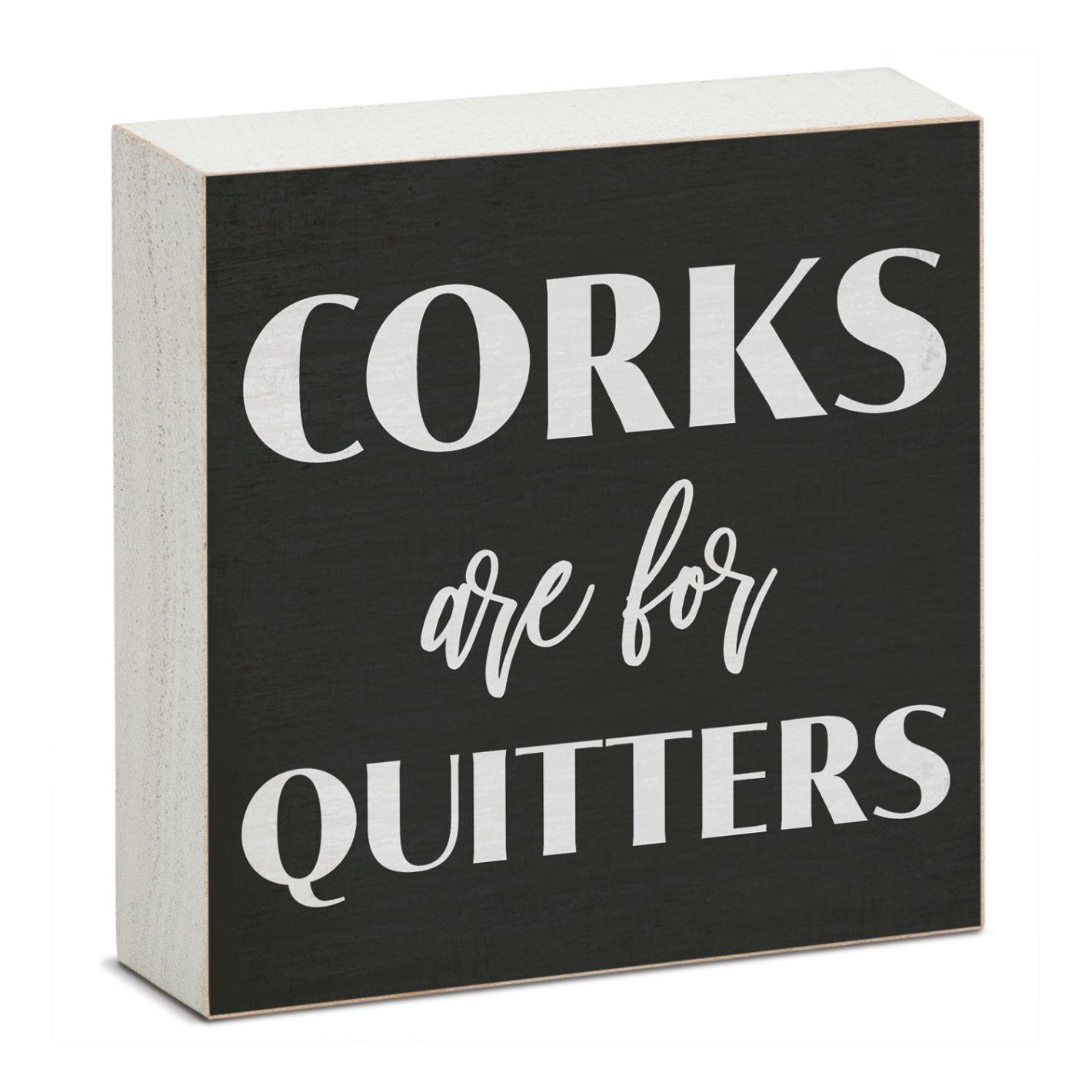 Trinx Jenavecia Corks Decorative Freestanding Wood Block Sign | Wayfair