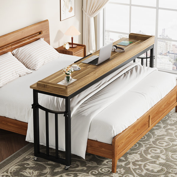 17 Stories 70.86'' W Adjustable Overbed Table With Power Station ...