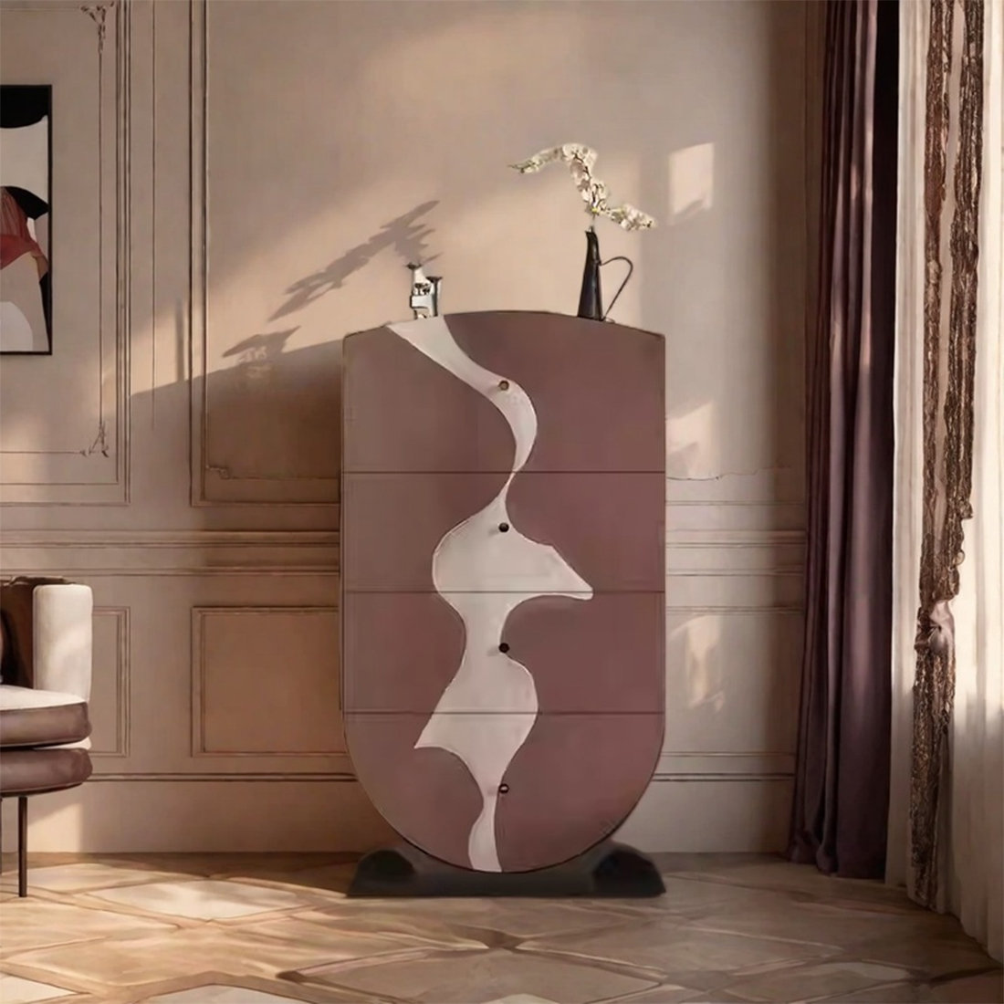 interanest Walnut Storage Cabinet with Large Drawers | Wayfair