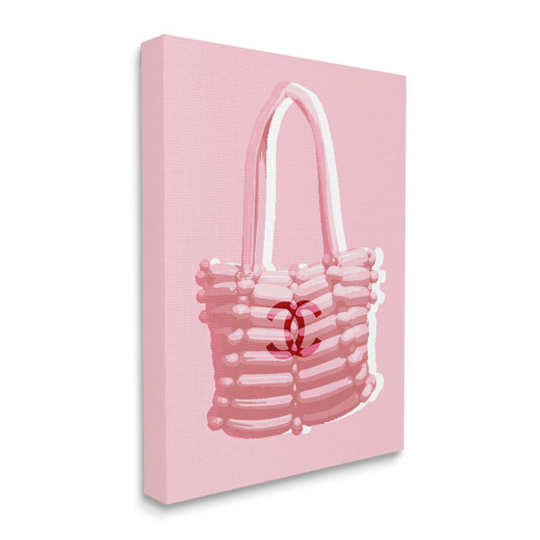 Stupell Industries Pink Balloon Purse Framed On Canvas by Daphne ...