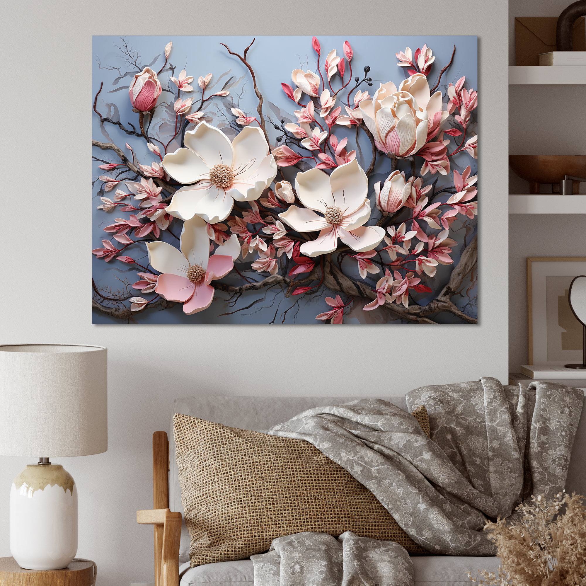 Winston Porter Lavish Magnolia Tree I - Print on Canvas | Wayfair
