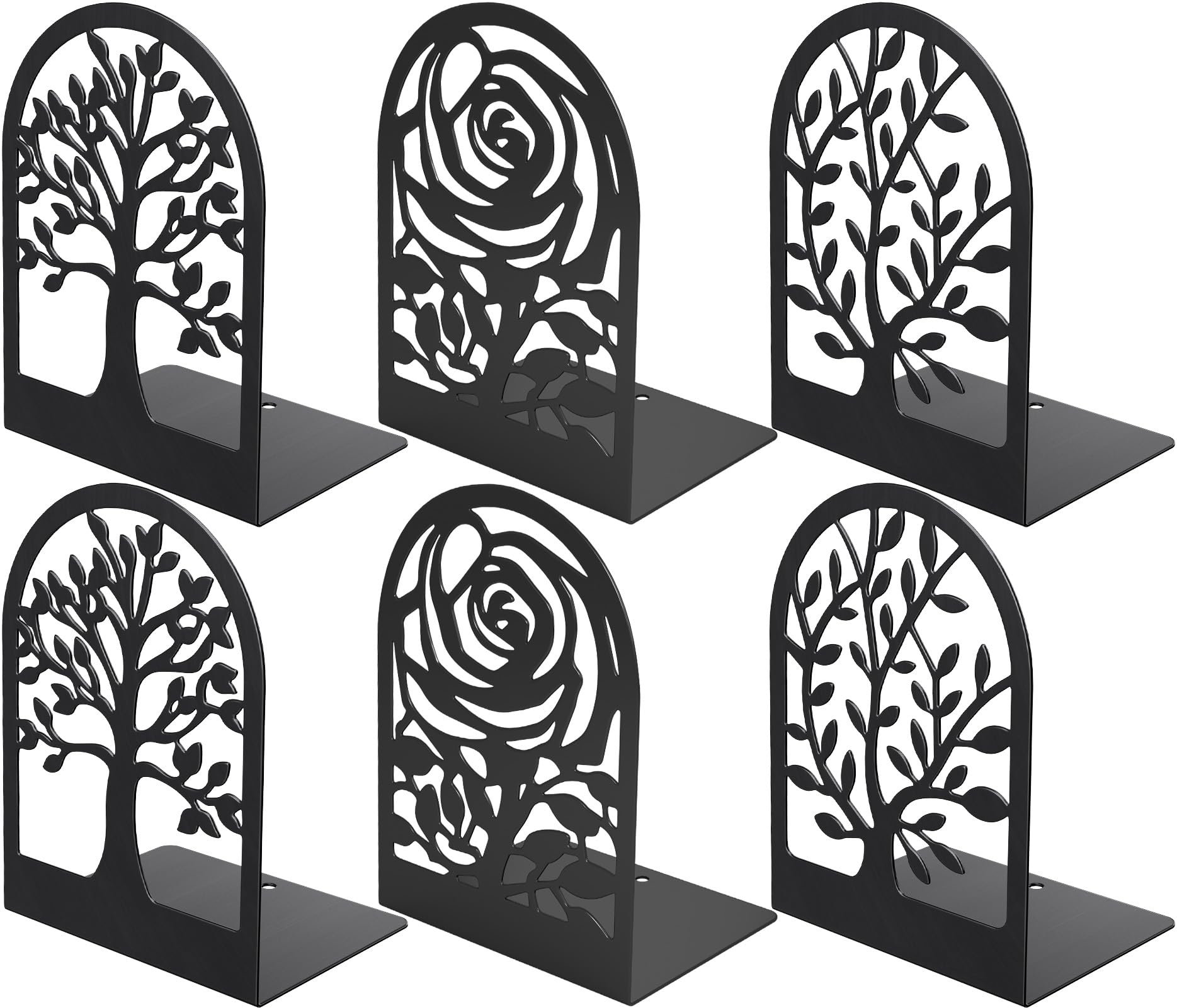 Lark Manor Decorative Bookends, Heavy Duty Bookshelf Metal Bookends ...