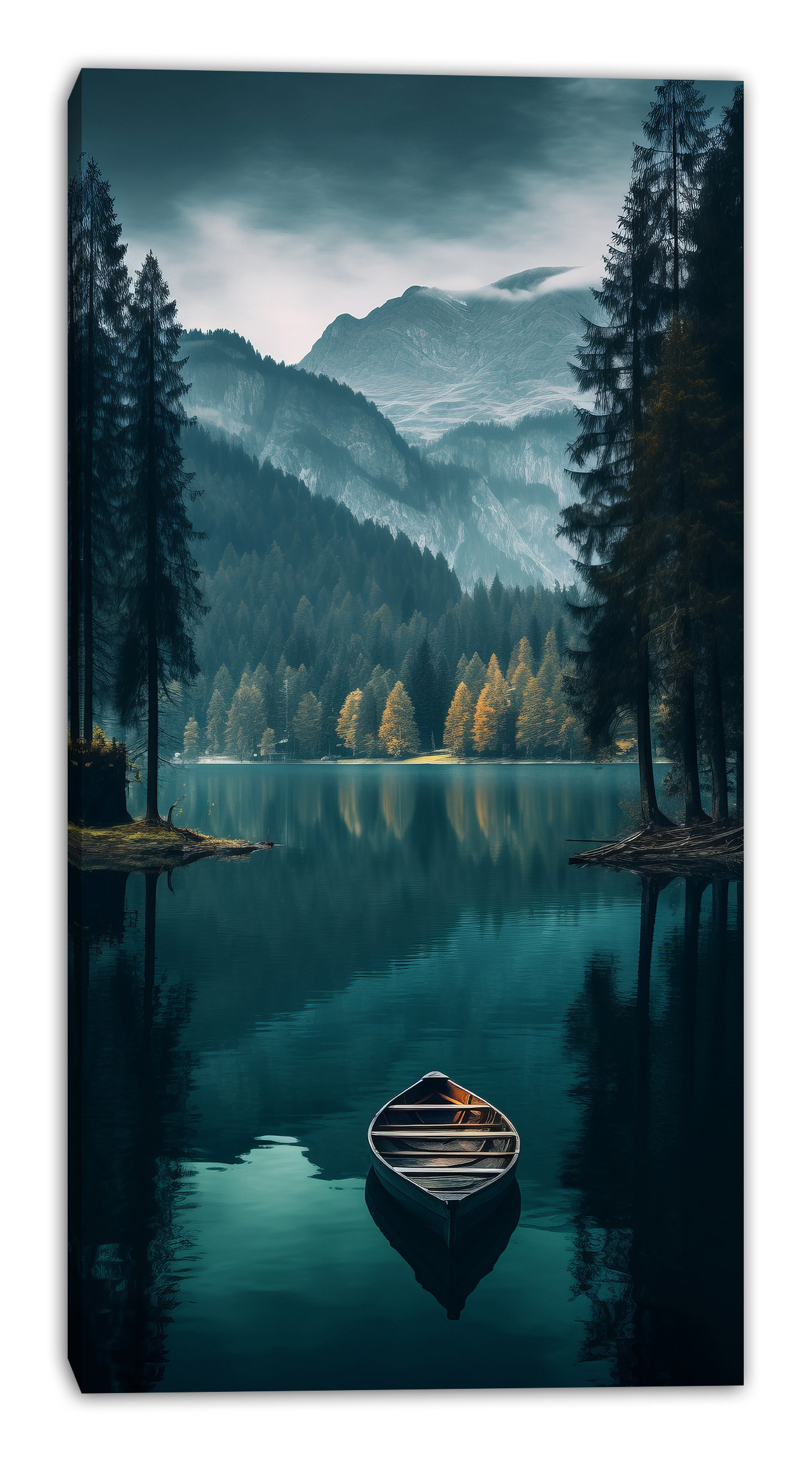 Union Rustic Alpine Stillness Wrapped Canvas Wall Art | Wayfair