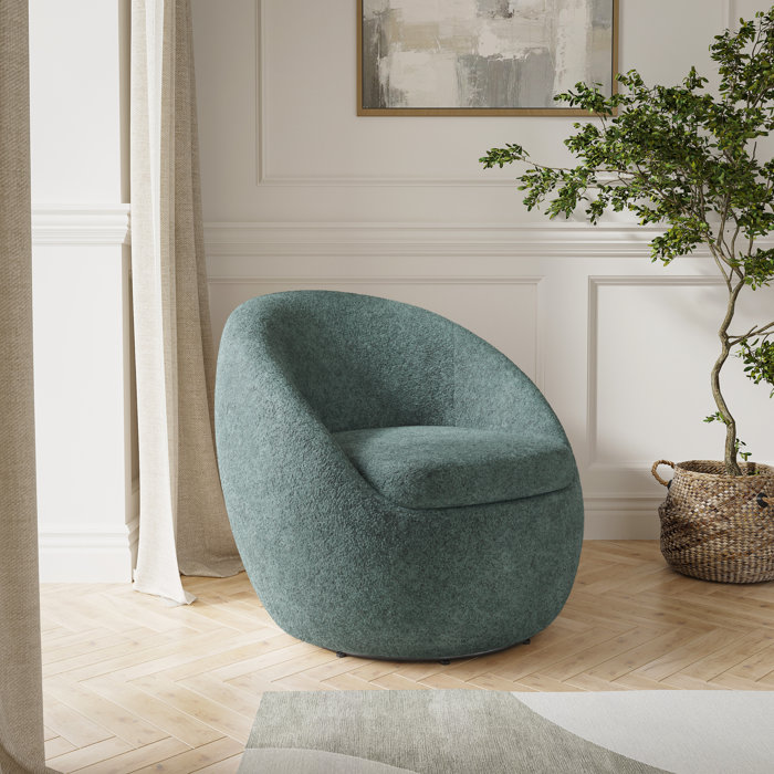 Wrought Studio Jaysaun Upholstered Swivel Barrel Chair & Reviews | Wayfair