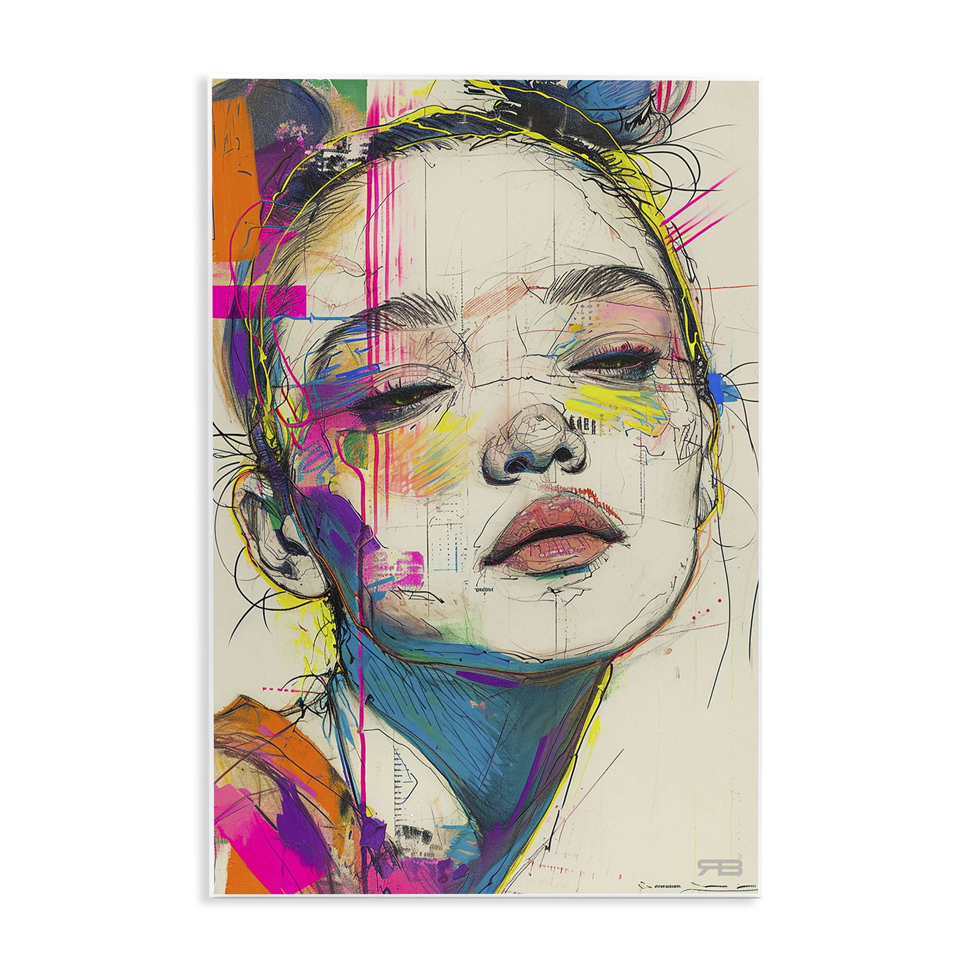 George Oliver Bright Sketch Visage Wall Plaque Art by Roozbeh Bahramali ...