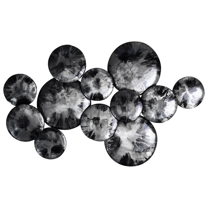 Orren Ellis Obsidian Handmade Modern Abstract Wall Decor on Metal ...