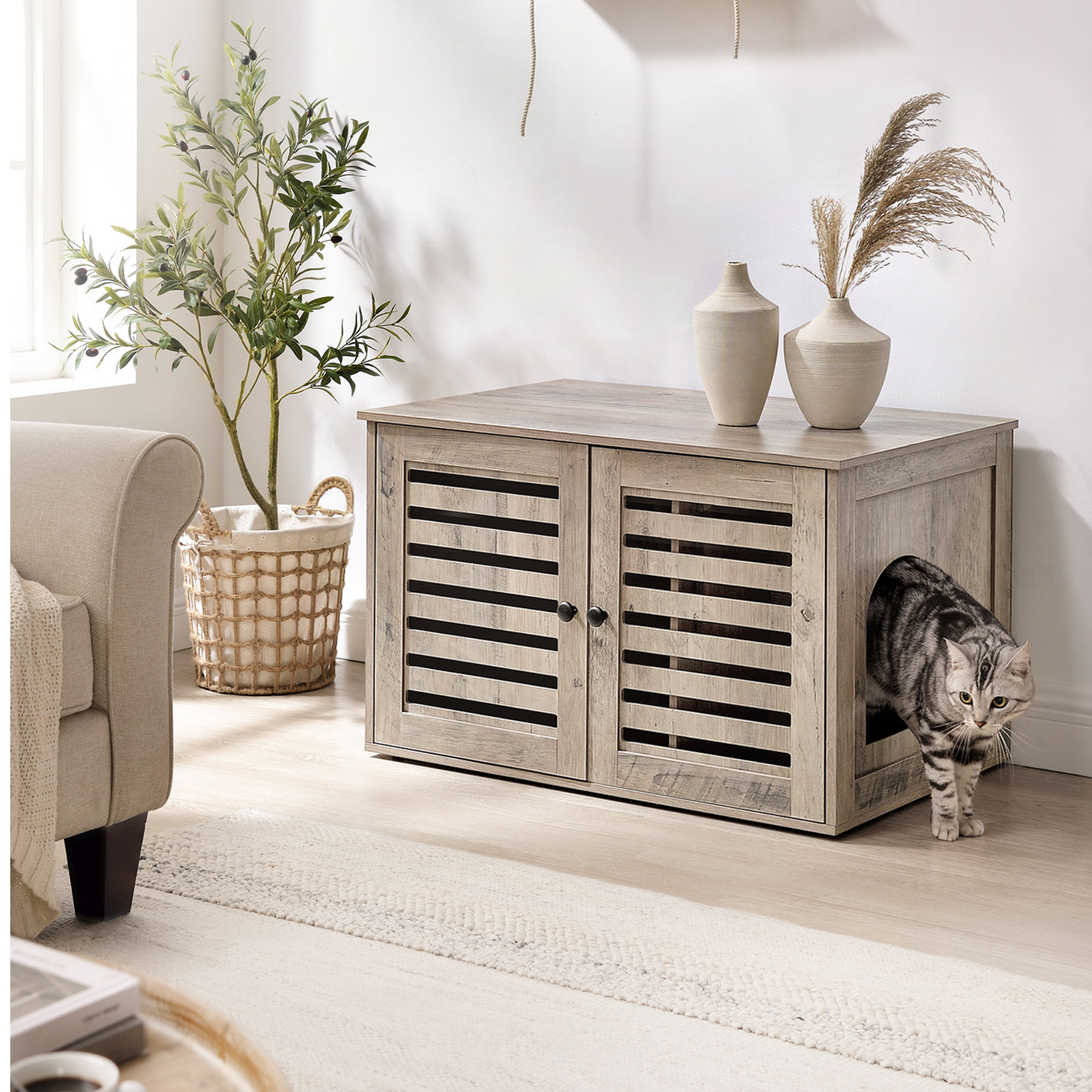 Three Posts™ Linkwood Litter Box Enclosure & Reviews | Wayfair