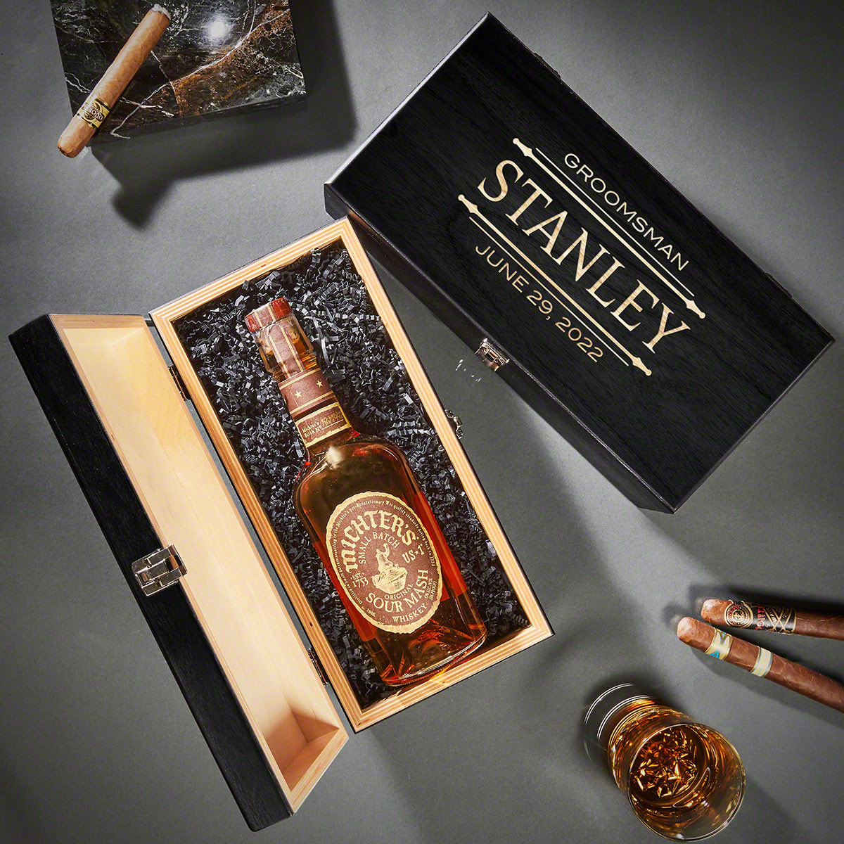 Darby Home Co Stanford Baltic Birch Personalized Wood Box For Liquor ...