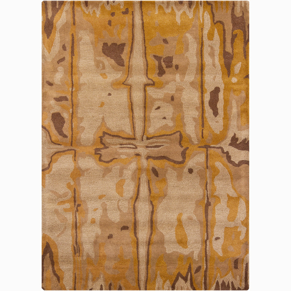 Bungalow Rose Gupta Authentic Hand-Tufted Handmade Brown, Tan & Orange ...