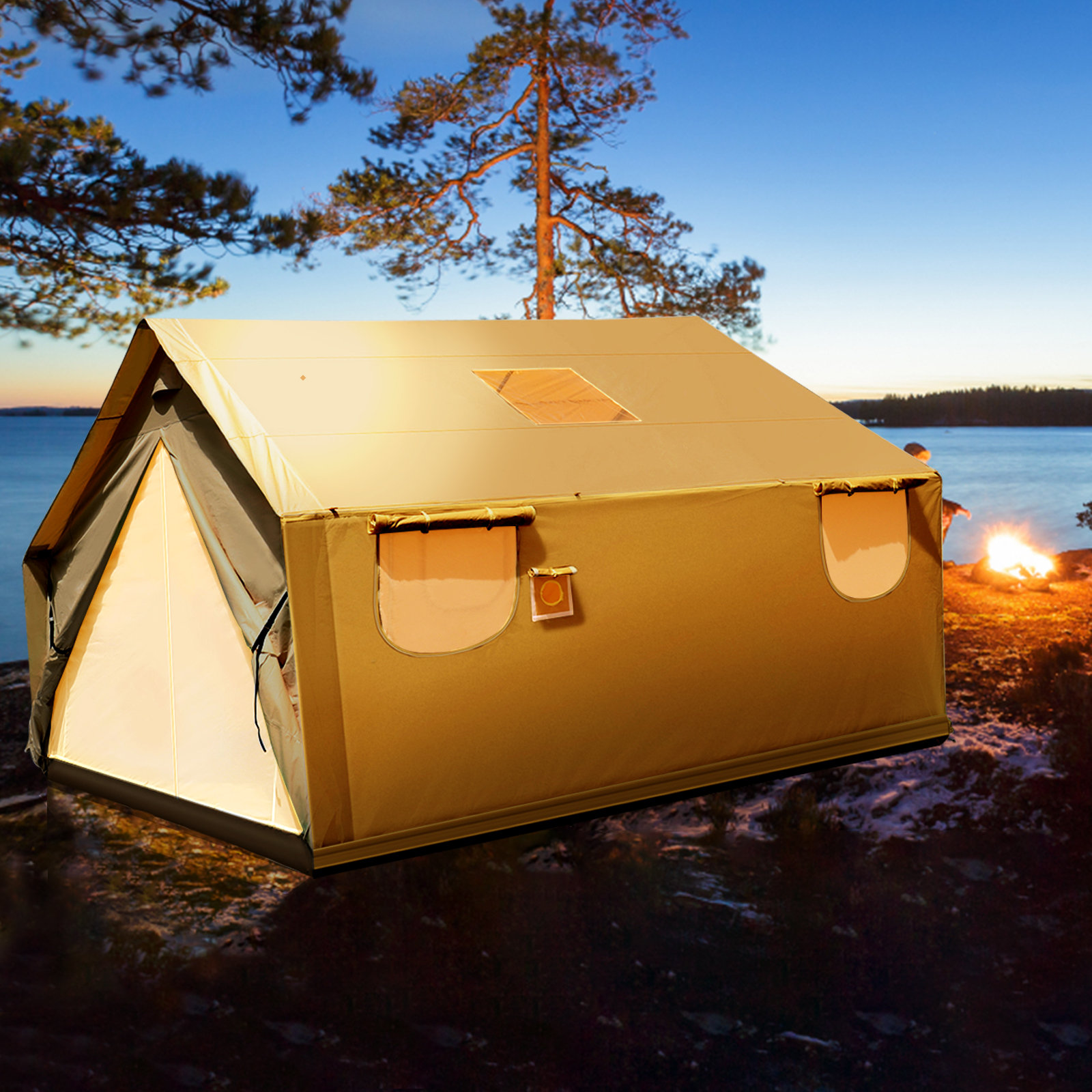 VEVOR Canvas Wall Tent with PVC Storm Flap | Wayfair